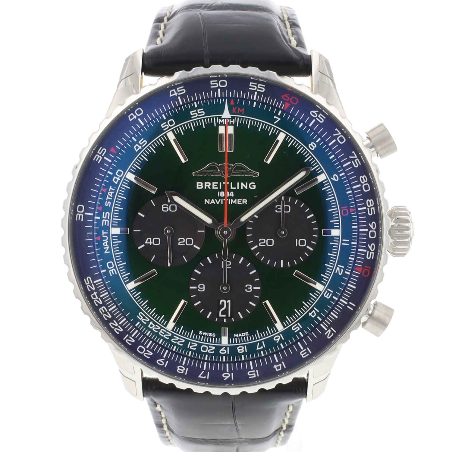 Navitimer B01 Chrono Green Dial NEW 2022 - Breitling - Verkaufte Uhren ...