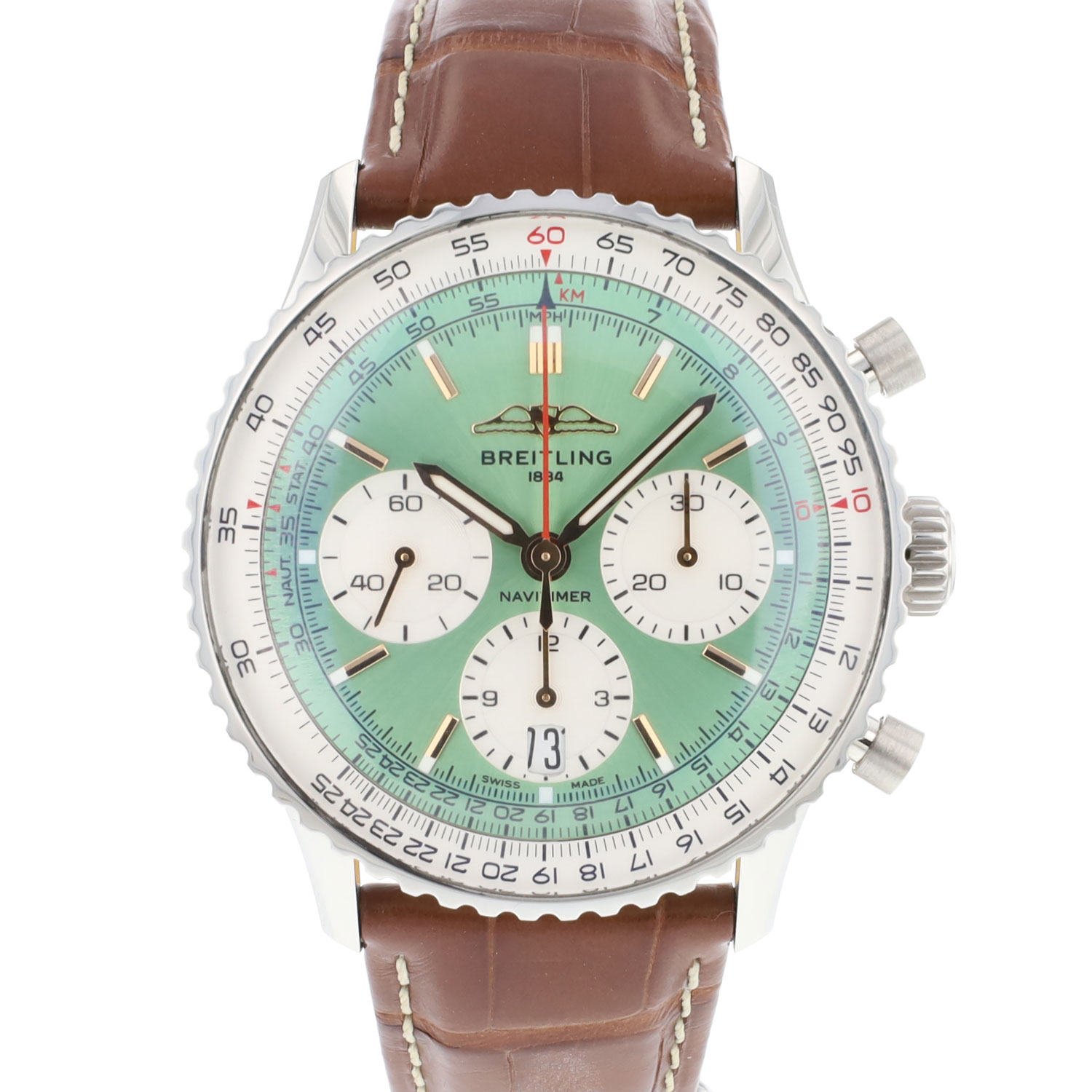 Navitimer Chronograph Mint Green 99,9 % NEW - Breitling - Verkochte ...