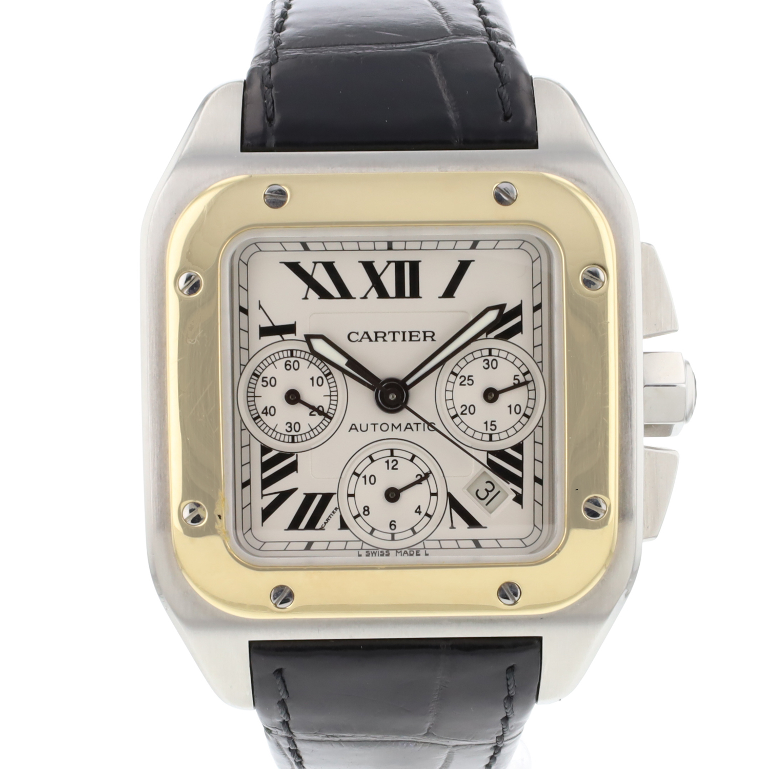 Santos 100 XL Chronograph Steel Gold - Cartier - Sold watches ...