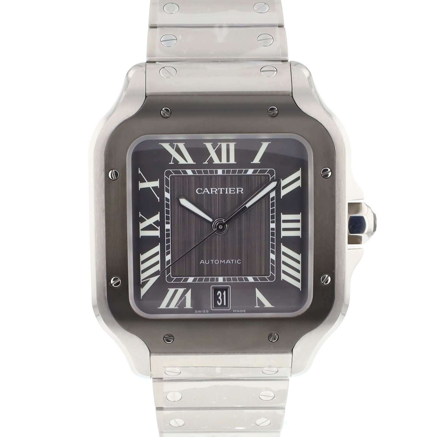 Santos De Cartier Large Black Steel NEW - Cartier - Sold watches ...