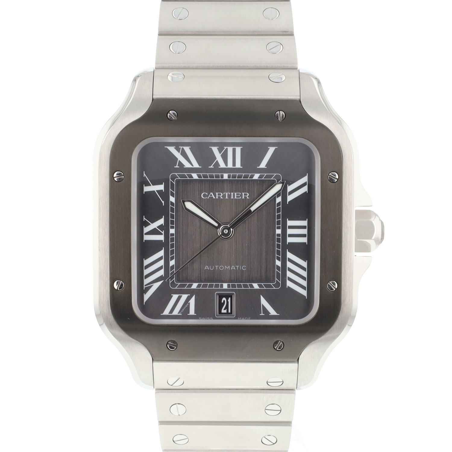 Santos De Cartier Large Black Steel NEW - Cartier - Sold watches ...