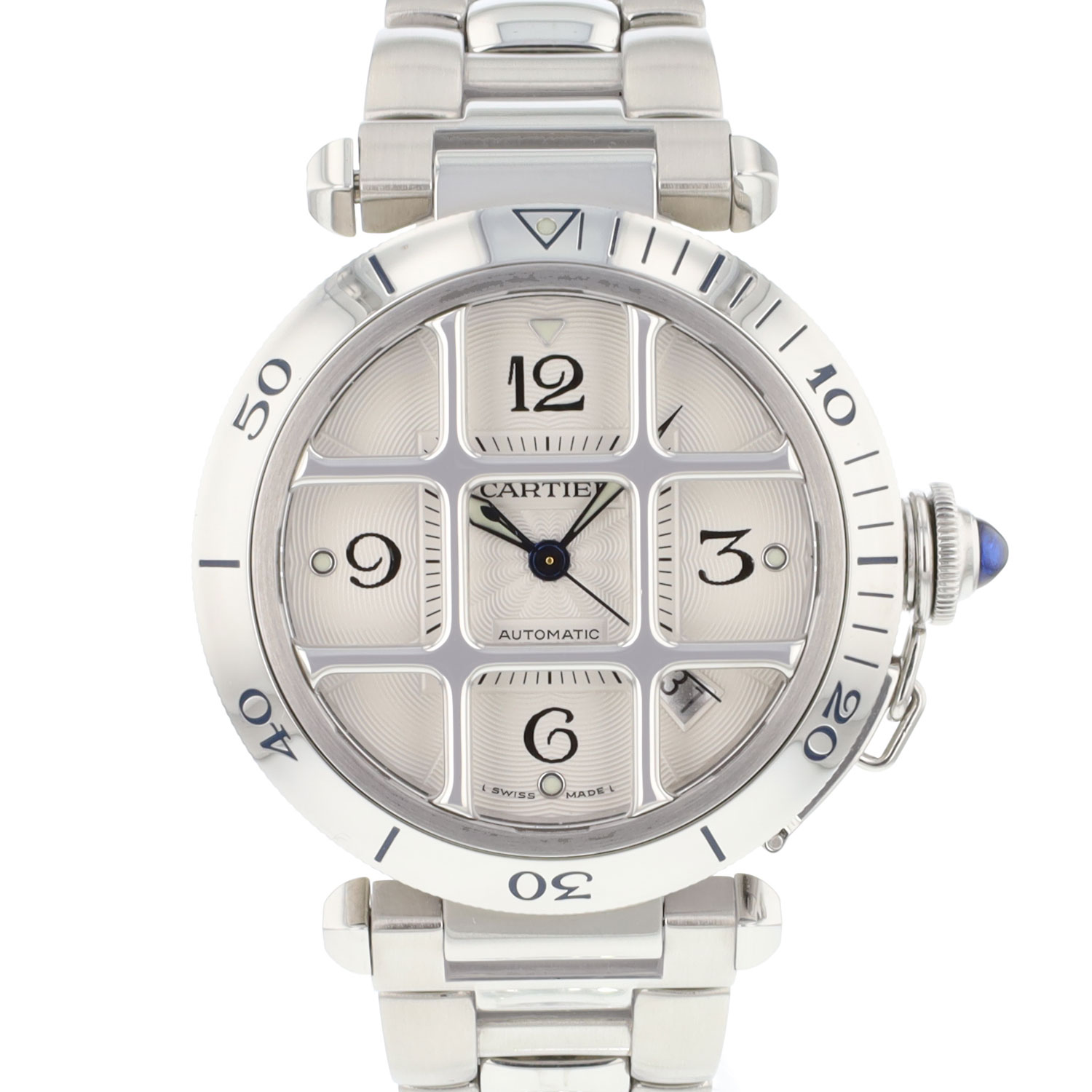 Pasha 38MM Steel Silver Dial Automatic - Cartier - Sold watches ...