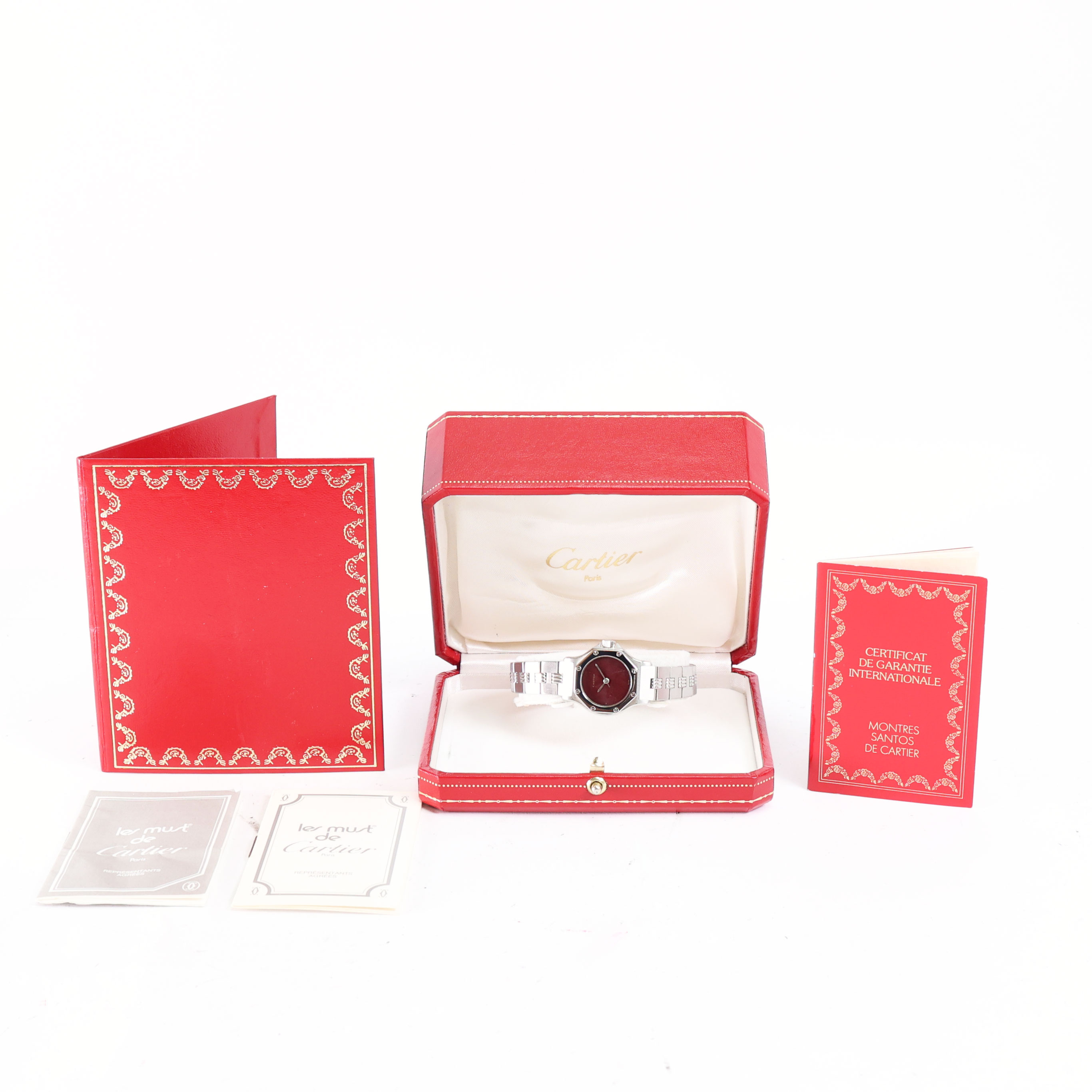 Santos Octagon Lady Red Dial - Cartier - Exclusive watches - Juwelier ...