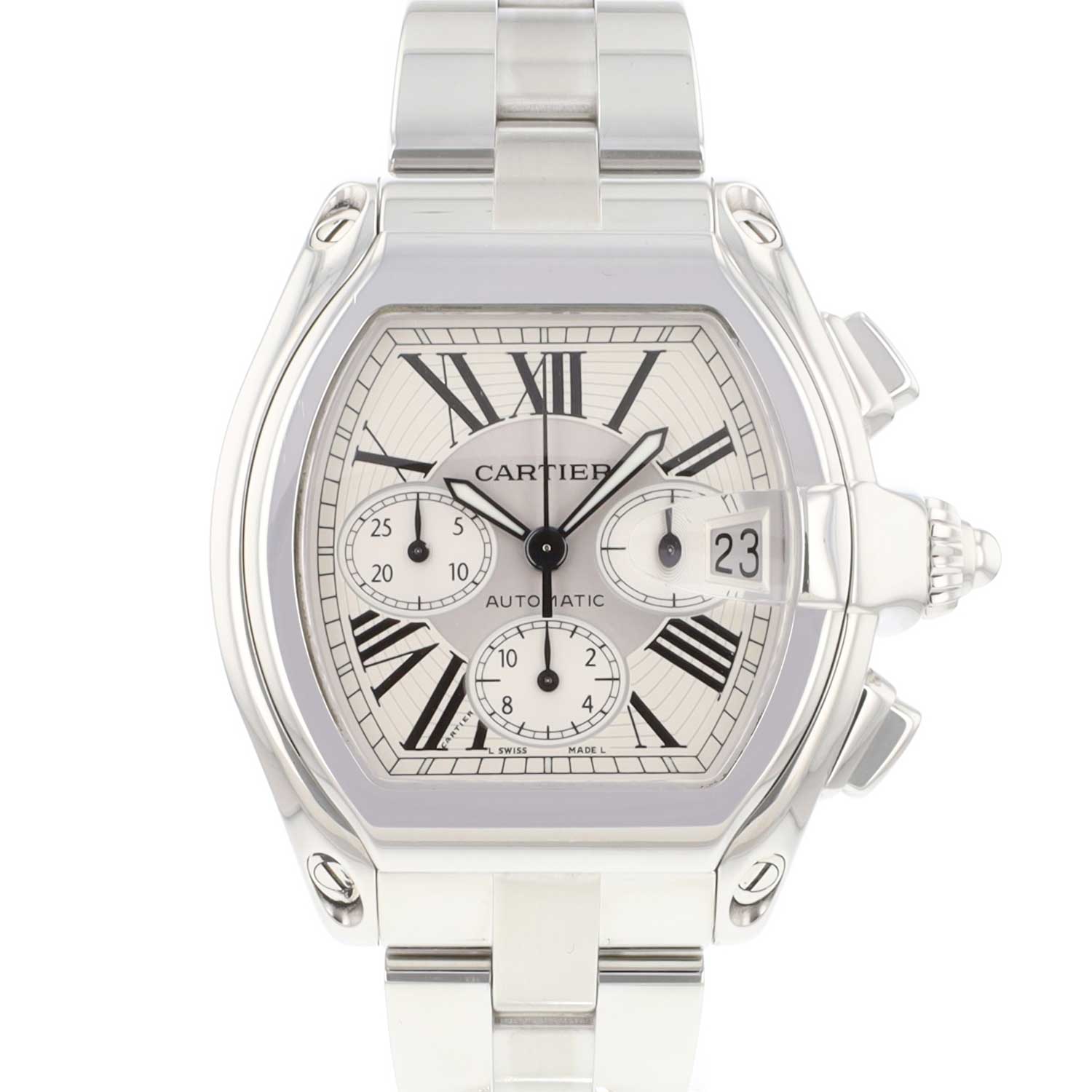 Roadster Chronograph XL Steel - Cartier - Exclusive watches - Juwelier ...