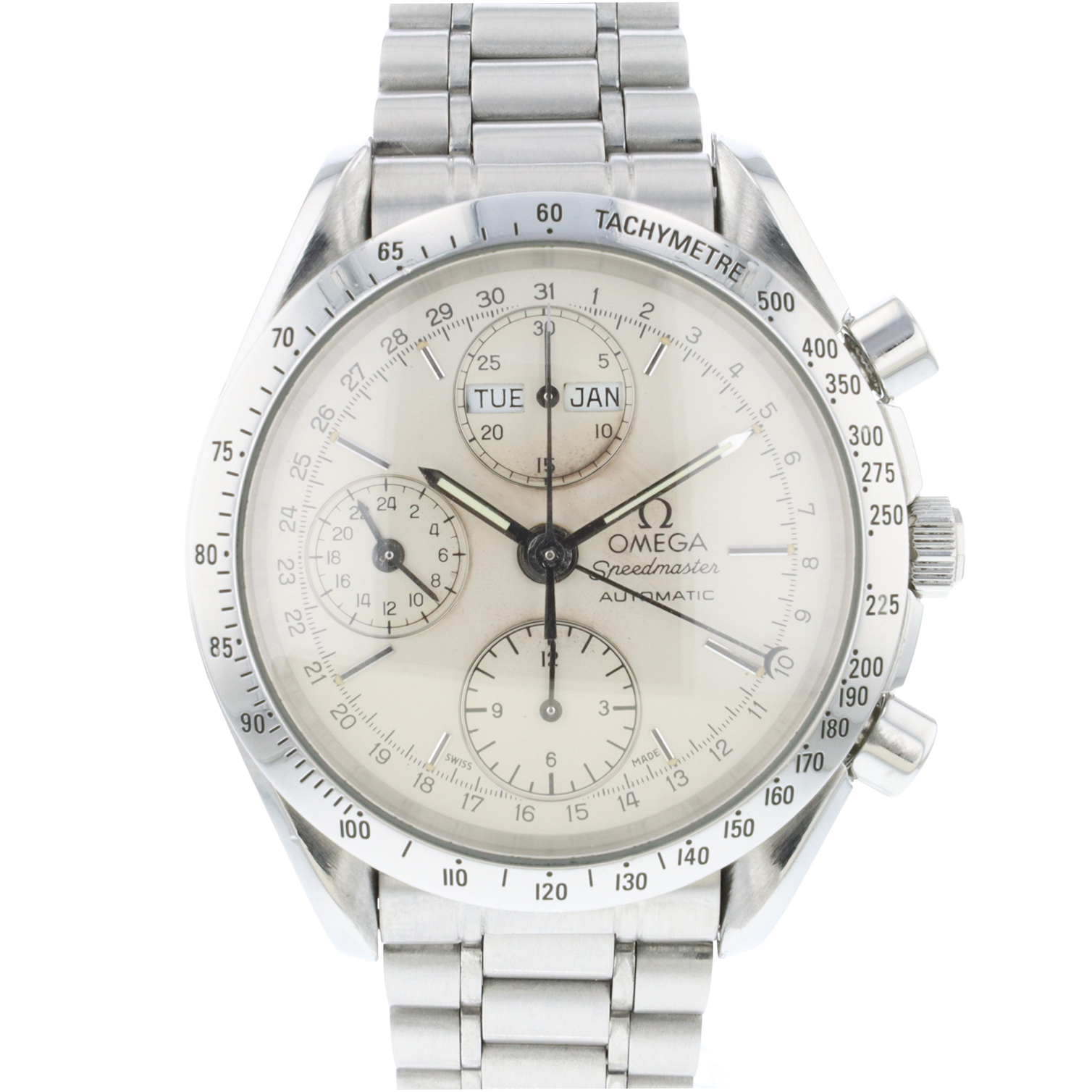 Speedmaster Triple Date Day Date Silver Dial - Omega - Sold watches ...