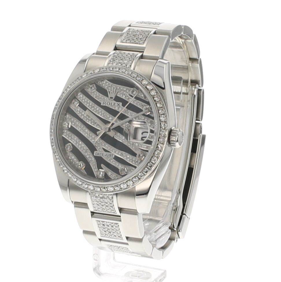 Oyster Perpetual Date 34 Zebra Diamonds - Rolex - Sold watches ...