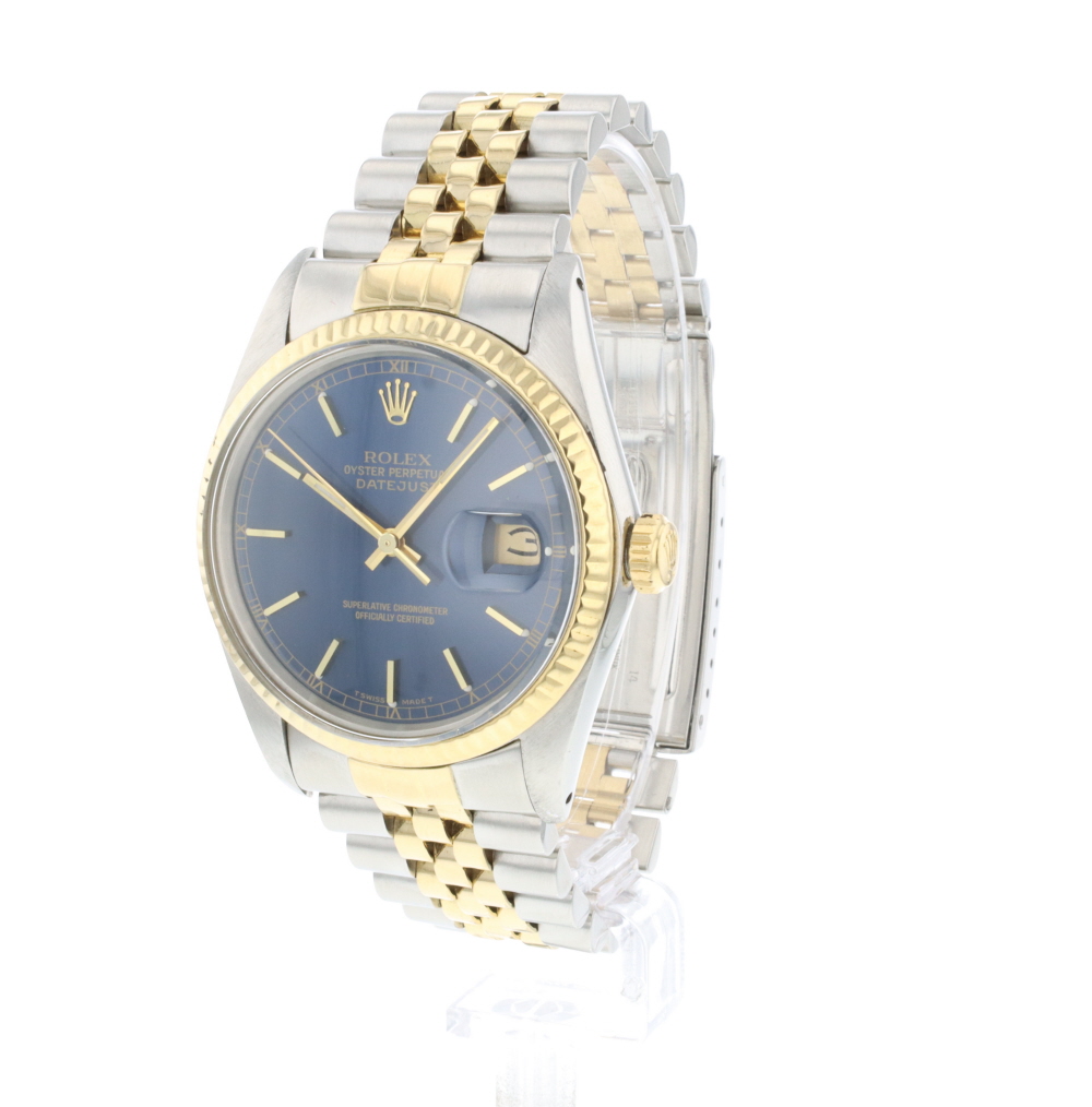 Datejust 36 Gold/Steel Jubilee Fluted Blue Dial - Rolex - Sold watches ...