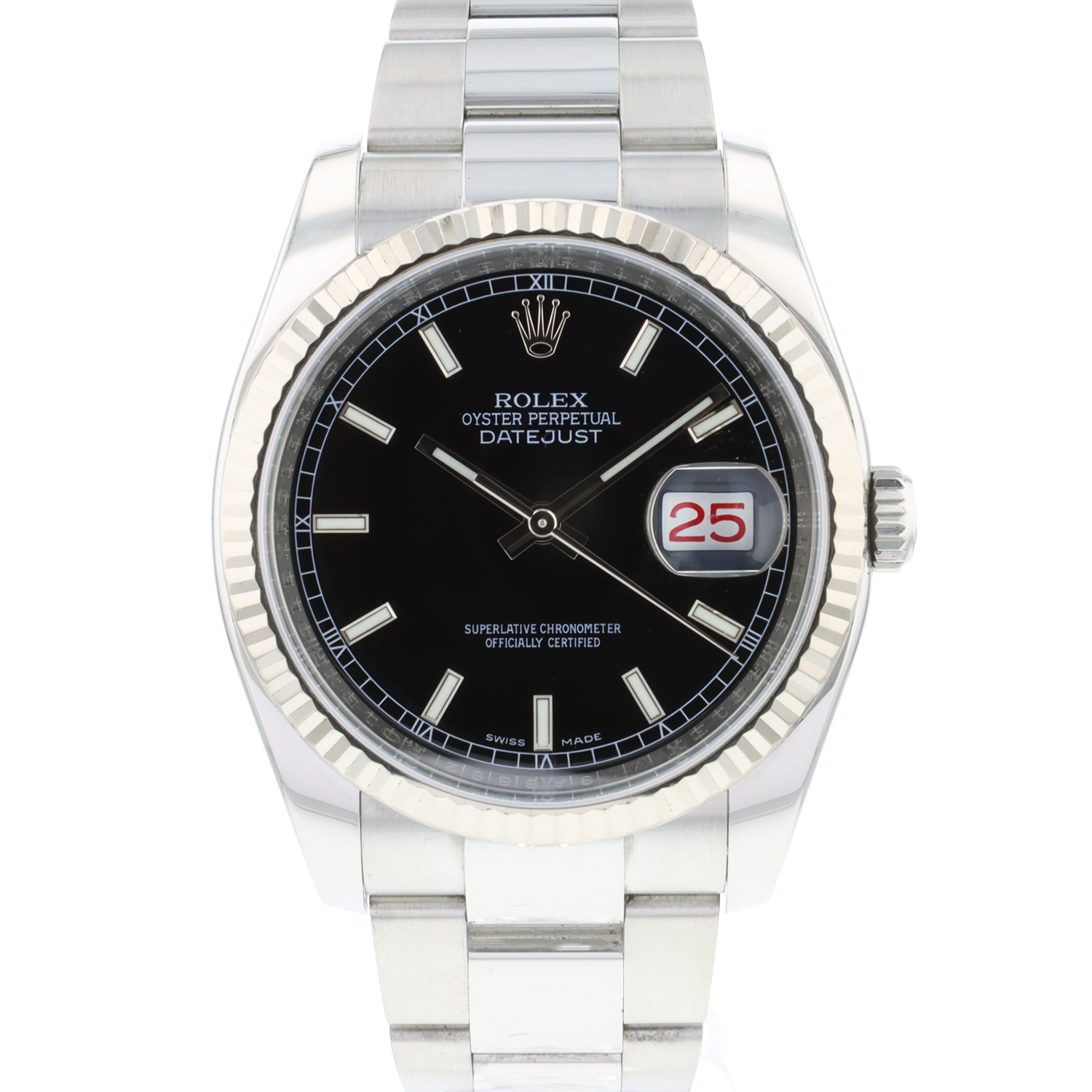 Datejust 36 Fluted Black Dial Roulette Date - Rolex - Sold watches ...