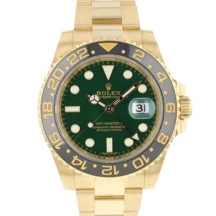 GMT-Master II Yellow Gold Green Dial - Rolex - Sold watches - Juwelier ...