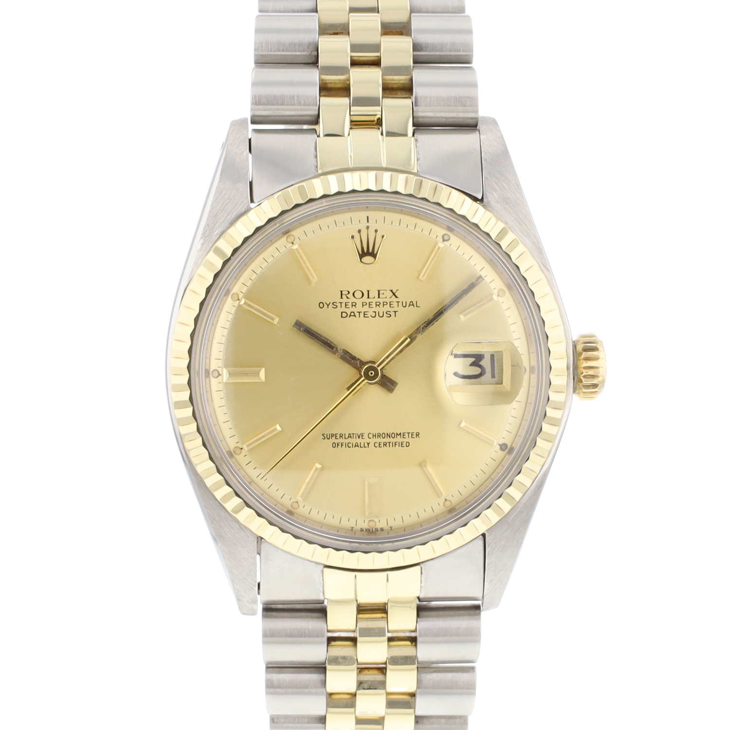 Datejust 36 Steel Gold Jubilee Fluted Gold Dial - Rolex - Sold watches ...