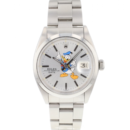 Date 34 Silver Donald Duck Dial - Rolex - Sold watches - Juwelier Burger