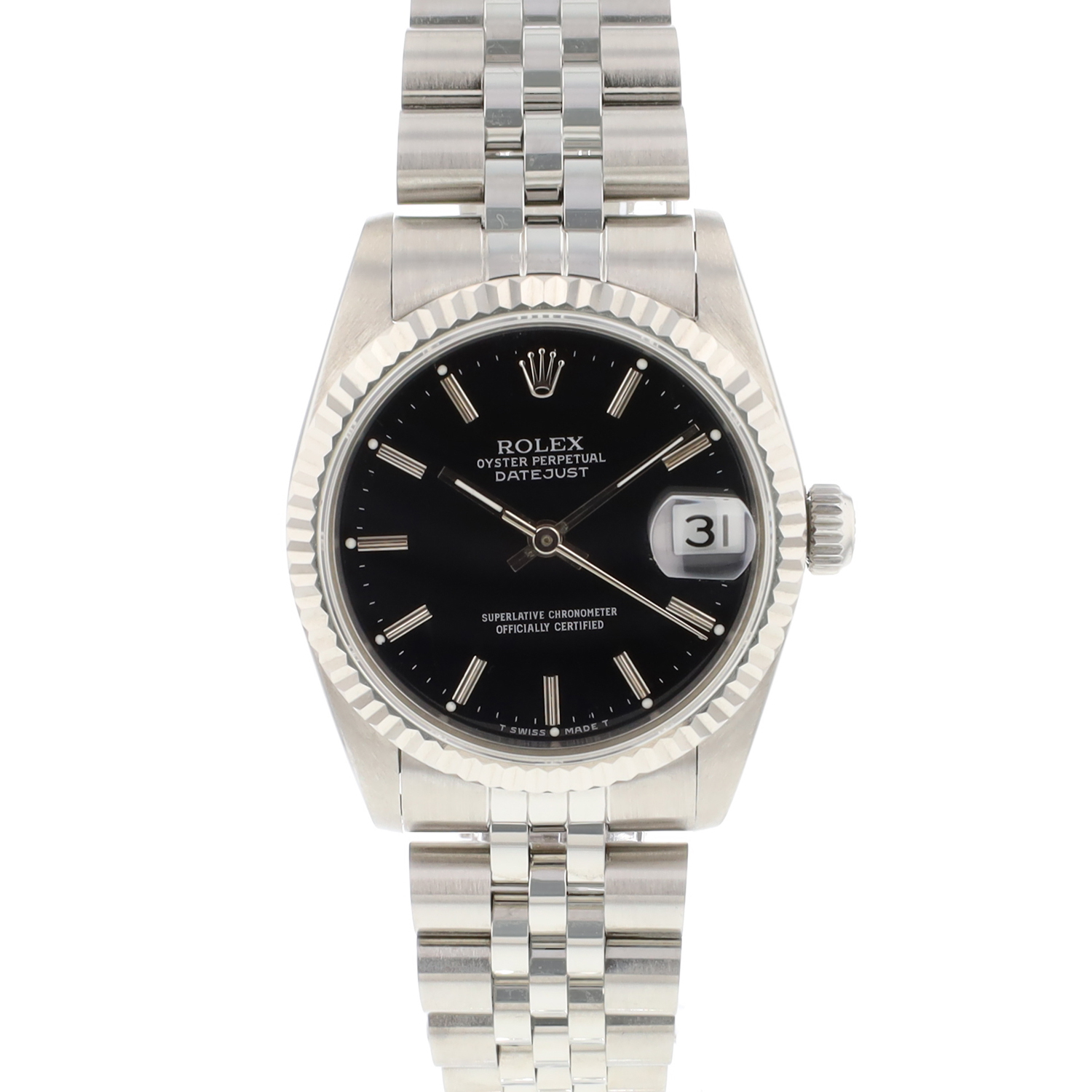 Datejust 31 Midsize Jubilee Fluted Black Dial - Rolex - Sold watches ...