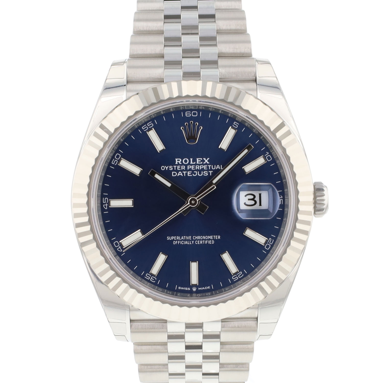 Datejust 41 Jubilee Fluted Blue Dial NEW IN STICKERS '22 - Rolex - Sold ...