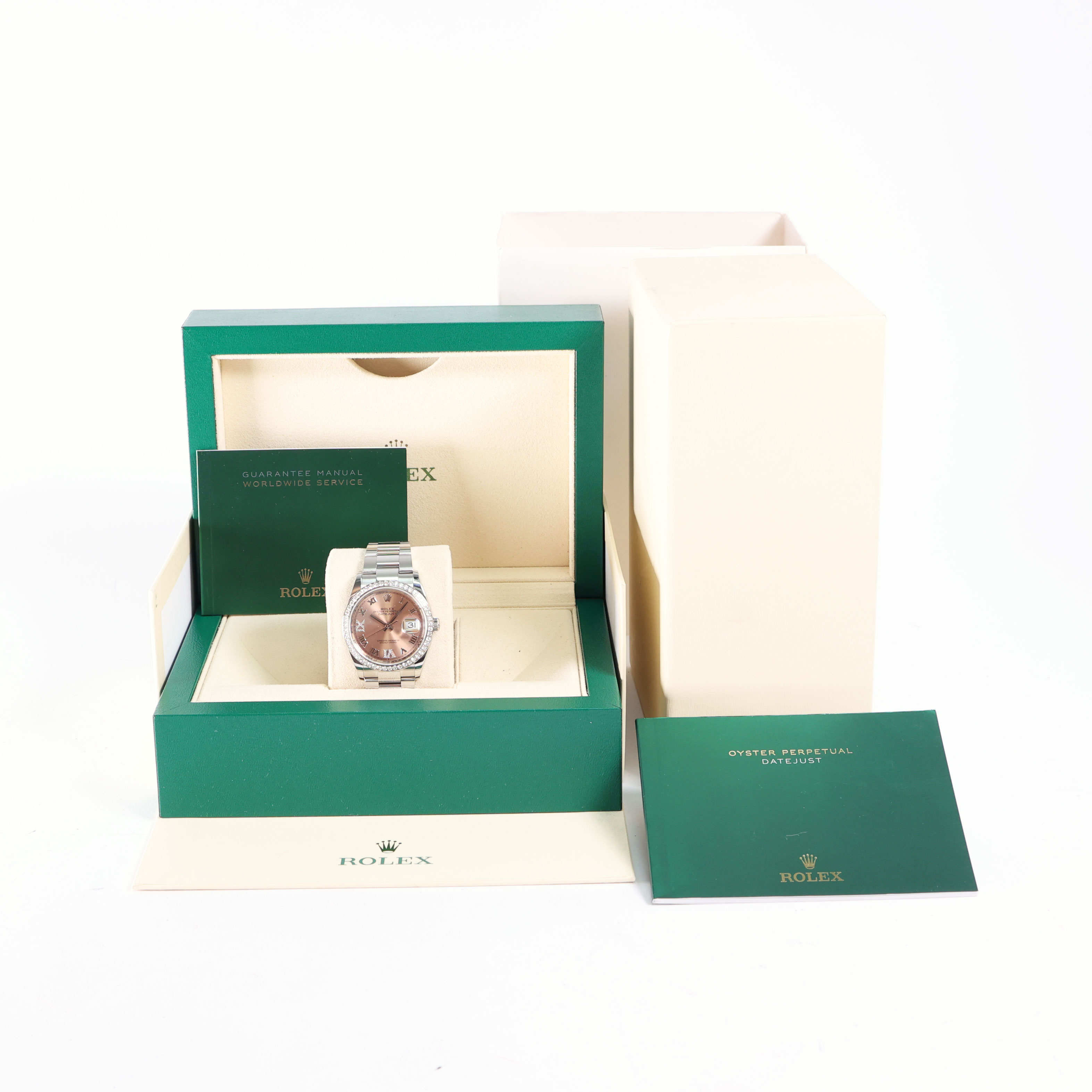 C Datejust 36 Pink Roman Diamond Dial Factory RBR - Rolex - Sold ...