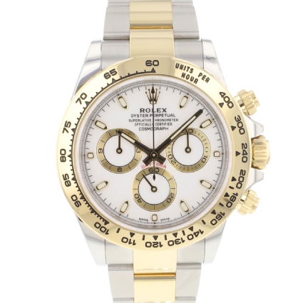 Daytona Steel Gold White Dial NEW - Rolex - Sold watches - Juwelier Burger