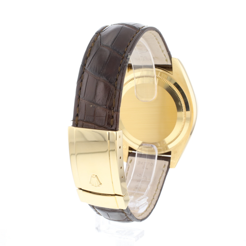 Sky-Dweller Silver Roman Dial Yellow-Gold Leather - Rolex - Exclusive ...