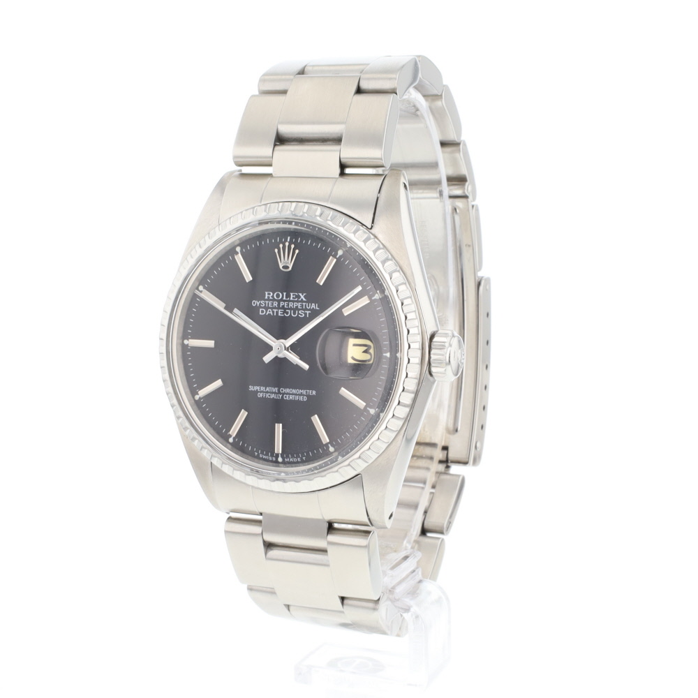 Datejust 36 Steel Oyster Matt Black Dial - Rolex - Sold watches ...