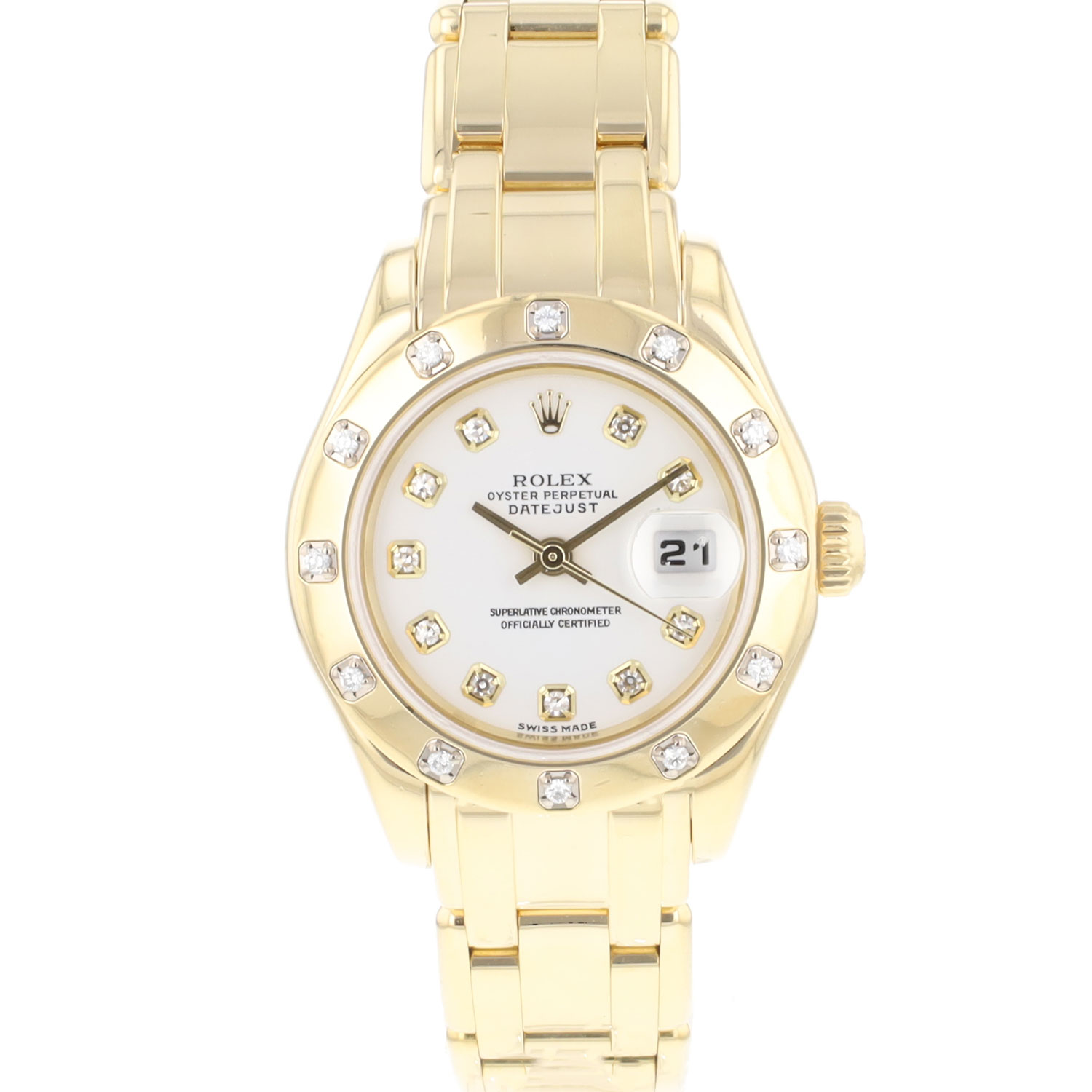 Datejust Pearlmaster Yellow Gold Diamonds - Rolex - Sold watches ...