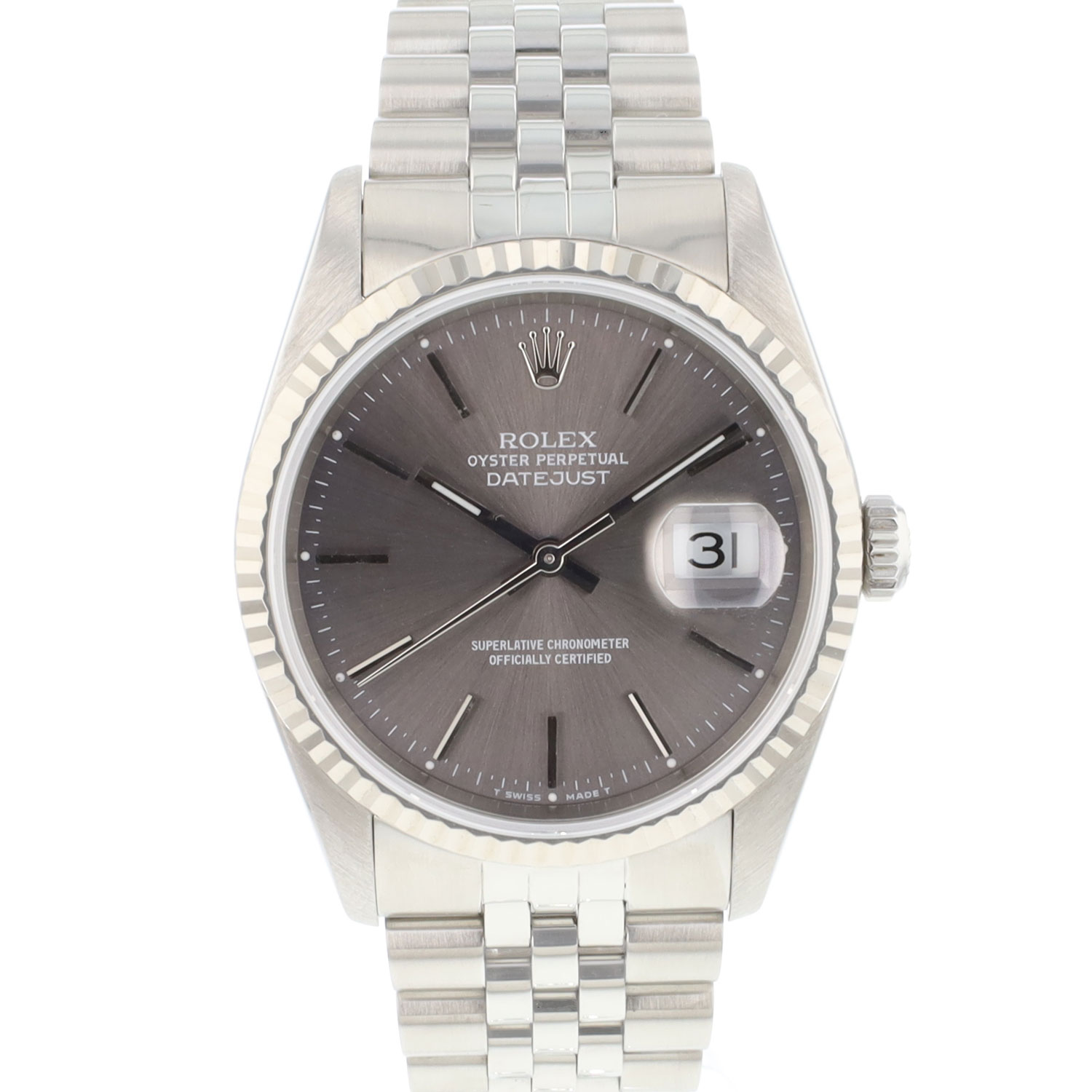 Datejust 36 Jubilee Fluted Grey Dial - Rolex - Sold watches - Juwelier ...