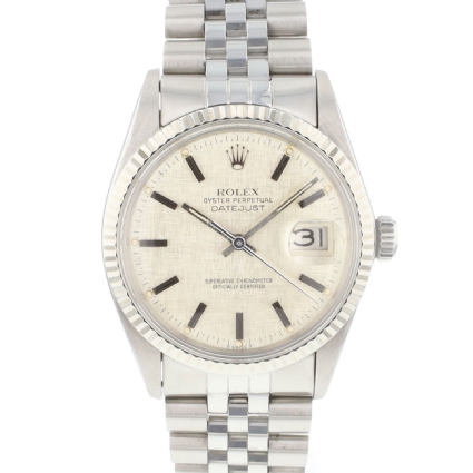 Datejust 36 Jubilee Fluted Silver Linen Dial - Rolex - Sold watches ...
