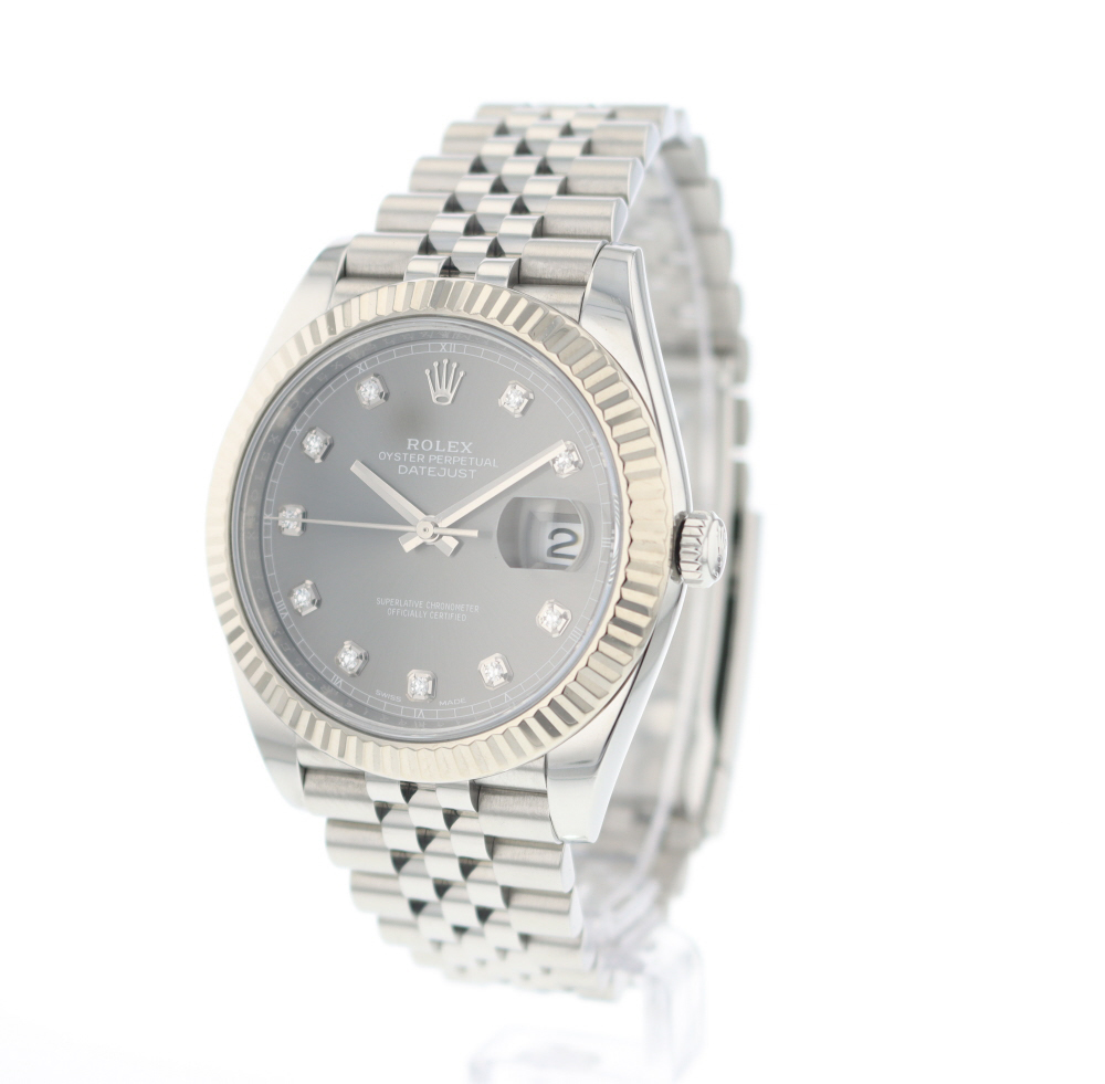 Datejust 41 Jubilee Fluted Dark Rhodium Factory Diamond Dial - Rolex ...