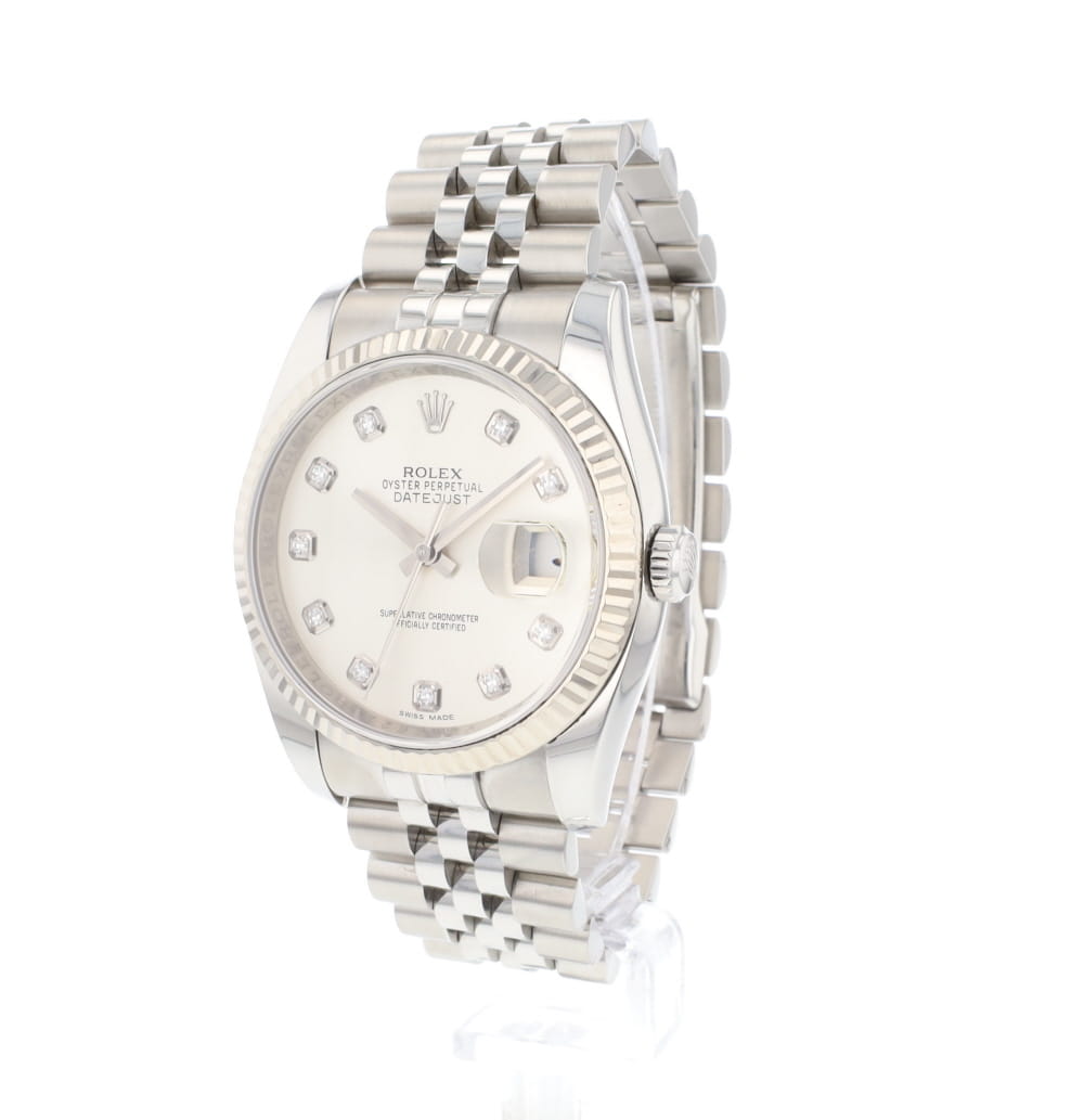 Datejust 36 Jubilee Fluted Silver Diamond Dial - Rolex - Exclusive ...