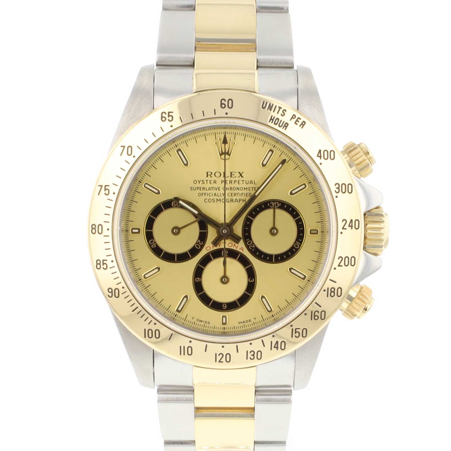 Daytona Steel-Gold 'Zenith' Champagne Dial - Rolex - Sold watches ...