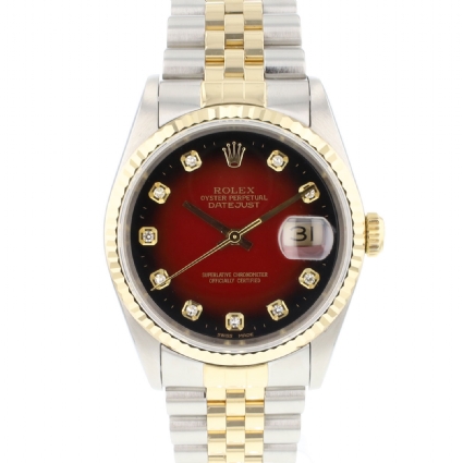 Datejust 36 Jubilee Fluted Red Vignette Diamond Dial - Rolex ...