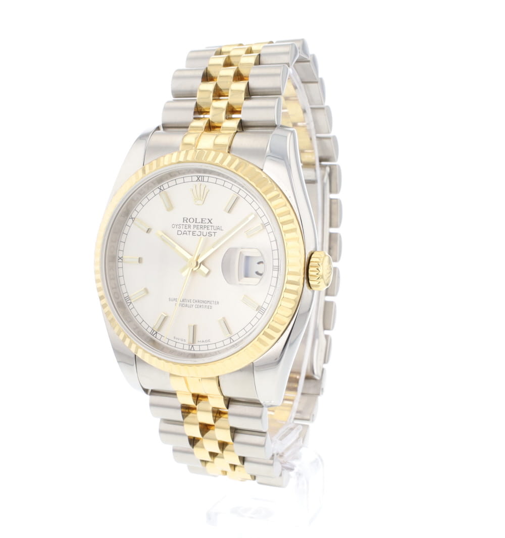 Datejust 36 Steel Gold Jubilee Fluted Silver Dial - Rolex - Exclusive ...