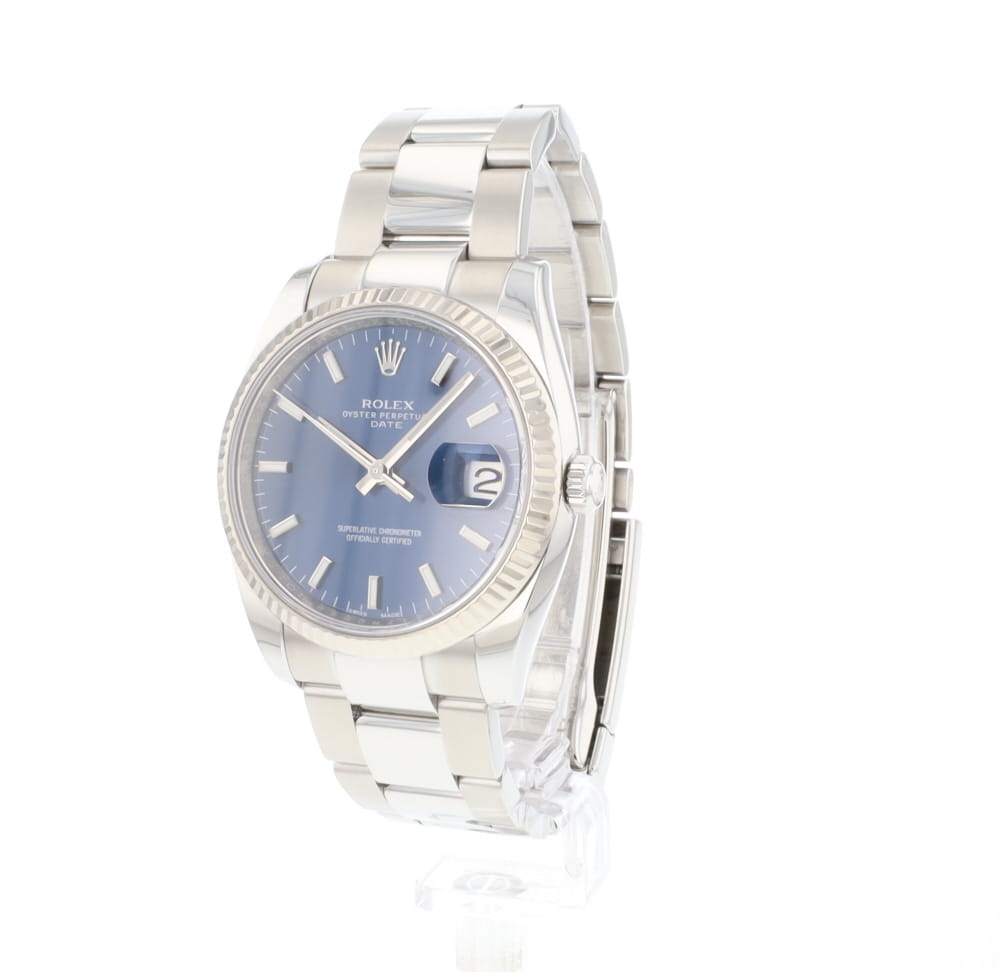 Date 34 Blue Dial Fluted - Rolex - Sold watches - Juwelier Burger