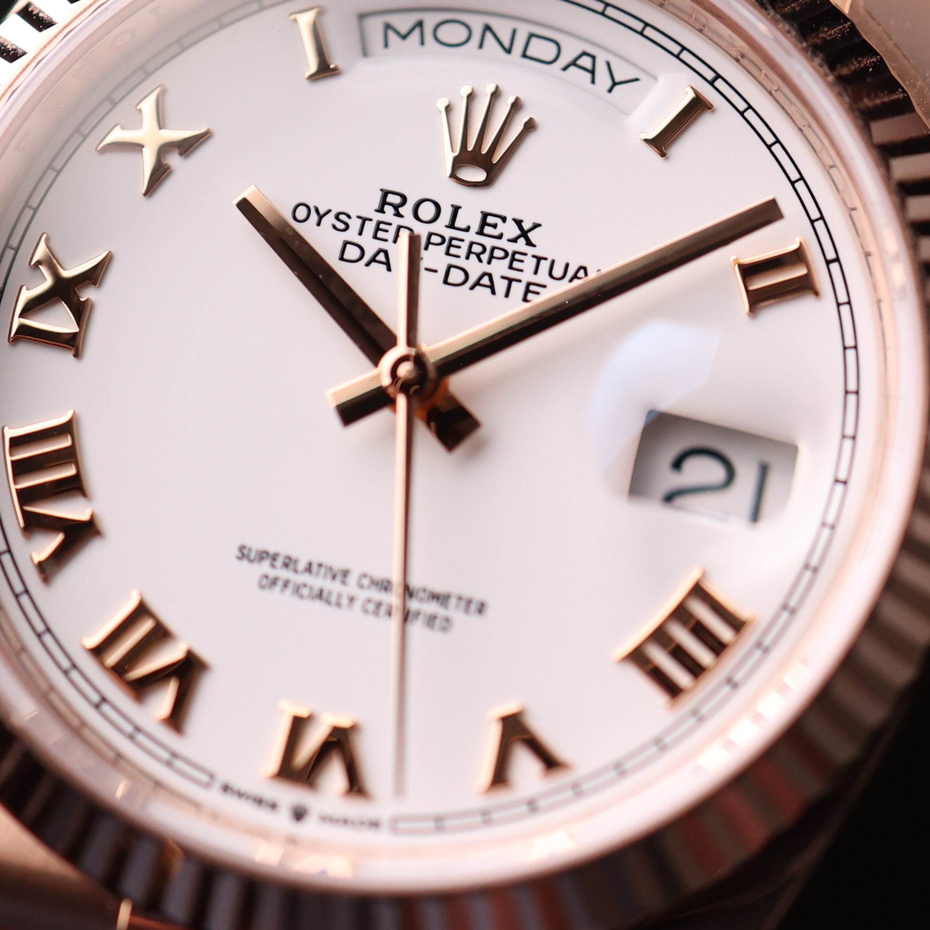 Day-Date 36mm Everose Gold White Roman Dial NEW - Rolex - Luxusuhren ...